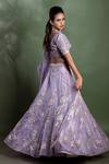 Buy MOHA Atelier Purple Organza Crystal Embroidered Lehenga Set Online ...
