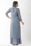 Buy OMI Grey Georgette Sequin Work Layered Kurta Online | Aza Fashions