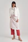 Buy Indigo Dreams Ivory Eva Jamdani Kurta Jacket Set Online | Aza Fashions
