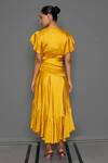 Buy Redefine Yellow Cotton Silk Midas Wrap Dress Online | Aza Fashions