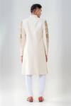 Buy Amrit Dawani Cream Raw Silk Embellished Sherwani Set Online | Aza ...