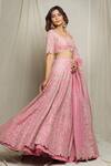 Buy Anushree Reddy Pink Organza Embroidered Lehenga Set Online | Aza ...