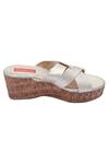 Buy Gold Criss Cross Wedges by Essem Online at Aza Fashions.