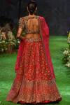 Buy Red Lehenga And Blouse: Raw Silk;dupatta: Silk Round Embroidered ...