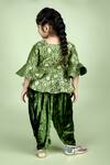 Buy Shining Kanika Green Woven Kurta And Dhoti Pant Set For Girls ...