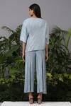 Buy Blue Polyester Boat Metallic Drape Top And Pant Set For Women by ...