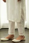 Buy White 100% Cotton Embroidery Floral V Neck Arzoo Kurta Set For Women by Roze Online at Aza ...