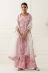 Buy Musal Pink Cotton Ebe Floral Print Kurta Palazzo Set Online | Aza ...