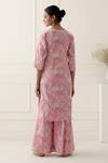 Buy Musal Pink Cotton Ebe Floral Print Kurta Palazzo Set Online | Aza ...
