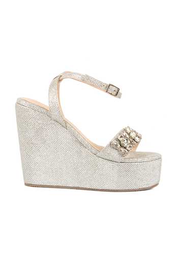 Buy Silver Karter Open Toe Wedges by Vanilla Moon Online at Aza Fashions.