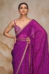 Buy Purple Saree: Viscose Organza Printed Bandhani Sweetheart With ...