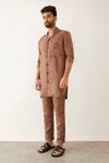 Buy Brown Linen Embroidery Bab Shirt For Men by Son of A Noble Snob ...