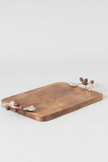 Buy Rectangle Wood Acorn Platter by Assemblage at Aza Fashions