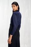 Buy Pocketful Of Cherrie Blue Cotton Satin Scallop Cut Work Placket ...