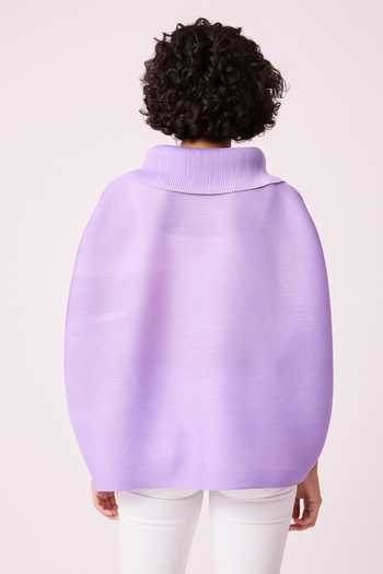 Buy Purple Polyester Pearls Turtle Neck Sloane Embellished Top For ...