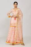 Buy Gopi Vaid Pink Foram Thread Embroidered Kurta Sharara Set Online ...