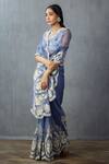 Buy Torani Blue Organza Silk Saree Online | Aza Fashions