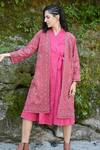 Buy Pink Azo Free Dyed Handwoven Cotton Embroidered Prema Ben Jacket ...