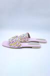 Buy Purple Embellished Pyaari Flower Sequin Flats by Foot Fuel Online ...