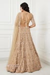 Buy Gold Net, Silk, Tulle Sequins, Embroidery, Cut Adeeba Floral Bridal ...
