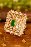 Buy Gold Plated Polki Iram Embellished Ring by Ekathva Jaipur Online at ...