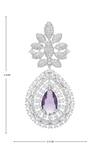 Buy Silver Plated Amethyst And Zircon Stone Tear Drop Cutwork Dangler Necklace Set by Moh-Maya ...