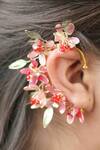 Buy Multi Color Pearls, Stones, Metallic Thread Zoya Embellished Ear Cuff by Floristaa By Mahek ...