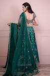 Buy Srota By Srishti Aggarwal Green Floral Geometric Raw Silk ...