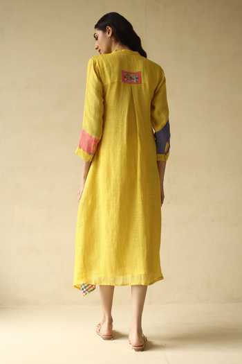 Buy Yellow Buttercup Shirt Dress For Women by Roza Pret Online at Aza ...
