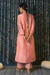 Buy Peach Kurta: Chanderi Silk Hand Embroidery Zardozi Kashi Set For Women by Maison Shefali ...