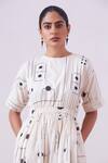 Buy The Summer House Cream Organic Cotton Voile Rosalind Domino Print ...