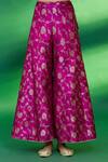 Buy Pinki Sinha Magenta Silk Floral Banarasi Woven Kurta Sharara Set ...
