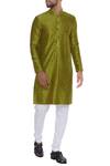 Buy Green Jaal Print Kurta With Churidar For Men by Nautanky Online at ...