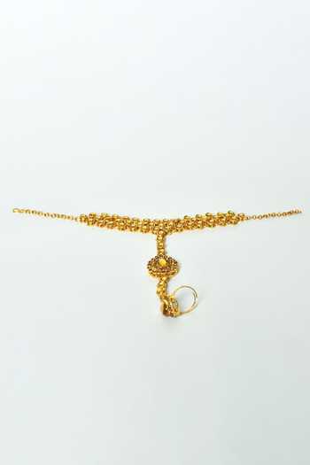 Buy Brown Austrian Diamonds And Kundan Embellished Bridal Necklace Set ...