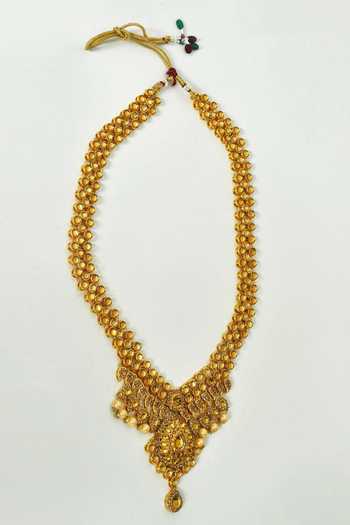 Buy Brown Austrian Diamonds And Kundan Embellished Bridal Necklace Set ...