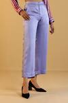 Buy Purple Fabric Heavy Satin Crocus Laylak Straight Pant For Women by ...