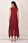 Buy Maroon Double Georgette Embroidered Sequin Work High Neck ...