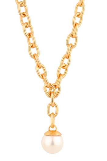 Buy Gold Plated Pearl Manufactured Chain Linked Necklace by Anaash ...