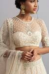 Buy White Net Embroidery Round Qamar Bridal Lehenga Set For Women by ...