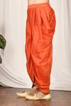 Buy Orange Dupion Silk Draped Dhoti For Men by Aryavir Malhotra Online ...