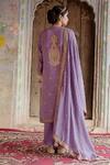 Buy Purple Ultra Muslin Floral, Gota, Taari V Neck Sweta Embroidered ...