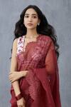 Buy Torani Maroon Silk Organza Saree Online | Aza Fashions