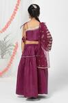 Buy Minichic Purple Chanderi Silk Lehenga Set For Girls Online | Aza ...