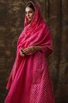 Buy Pink Kurta Cotton Dupatta Chanderi Embroidered Set For Women by Maison Shefali Online at Aza ...