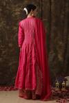 Buy Pink Kurta Cotton Dupatta Handspun Embroidered Anarkali Palazzo Set For Women by Maison ...