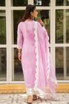 Buy Pink Chanderi Embroidery Round Kurta Set For Women by Maison Shefali Online at Aza Fashions.