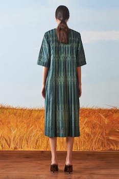 Buy Shibori Pleated Dress by Ikai at Aza Fashions