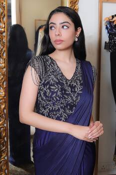 Buy Devika Seth Pre-Draped Saree Gown Online | Aza Fashions
