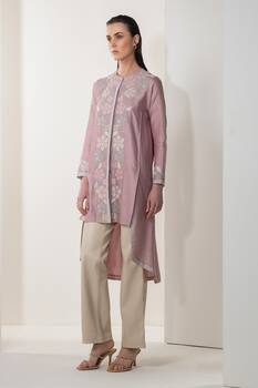 Buy Namrata Joshipura Purple Periwinkle Silk Asymmetrical Tunic Online ...