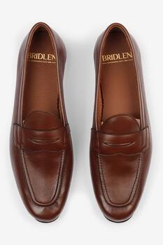 Buy Bridlen Brown Leather Penny Loafers Online | Aza Fashions